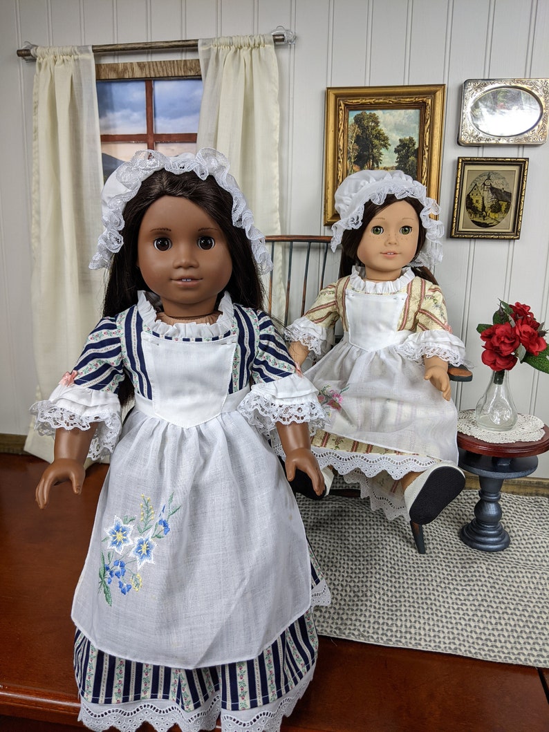 Navy Blue Colonial Everyday Dress With Vintage Lace Accents | Etsy