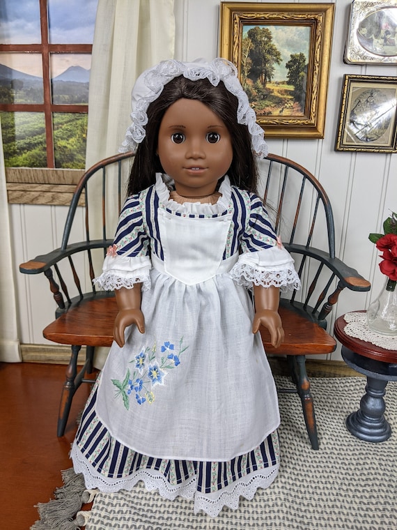 Navy Blue Colonial Everyday Dress With Vintage Lace Accents | Etsy