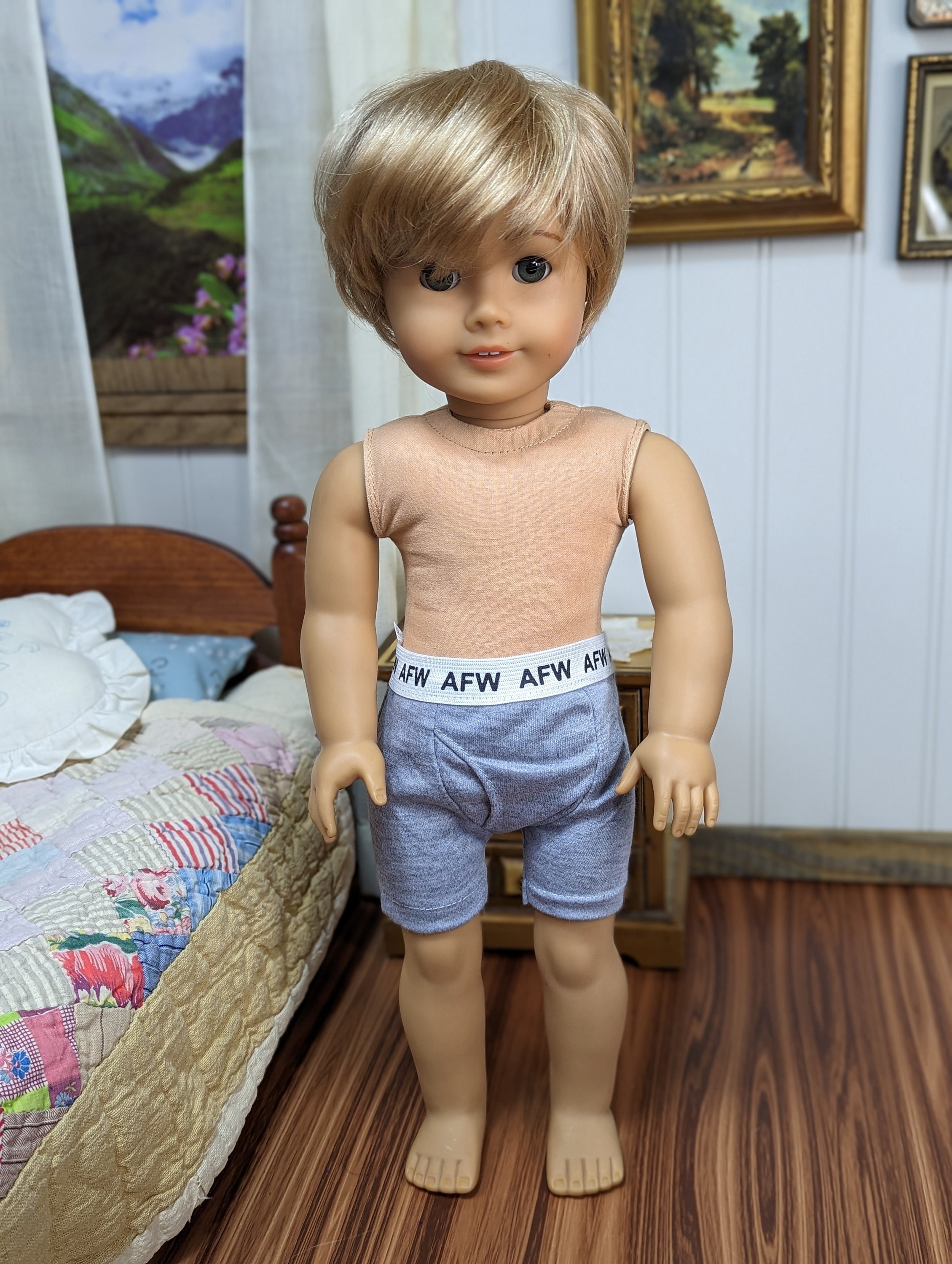NEW One of a Kind Boy 18 Inch Doll Kieran Unique Male AG Doll Pre-loved ...