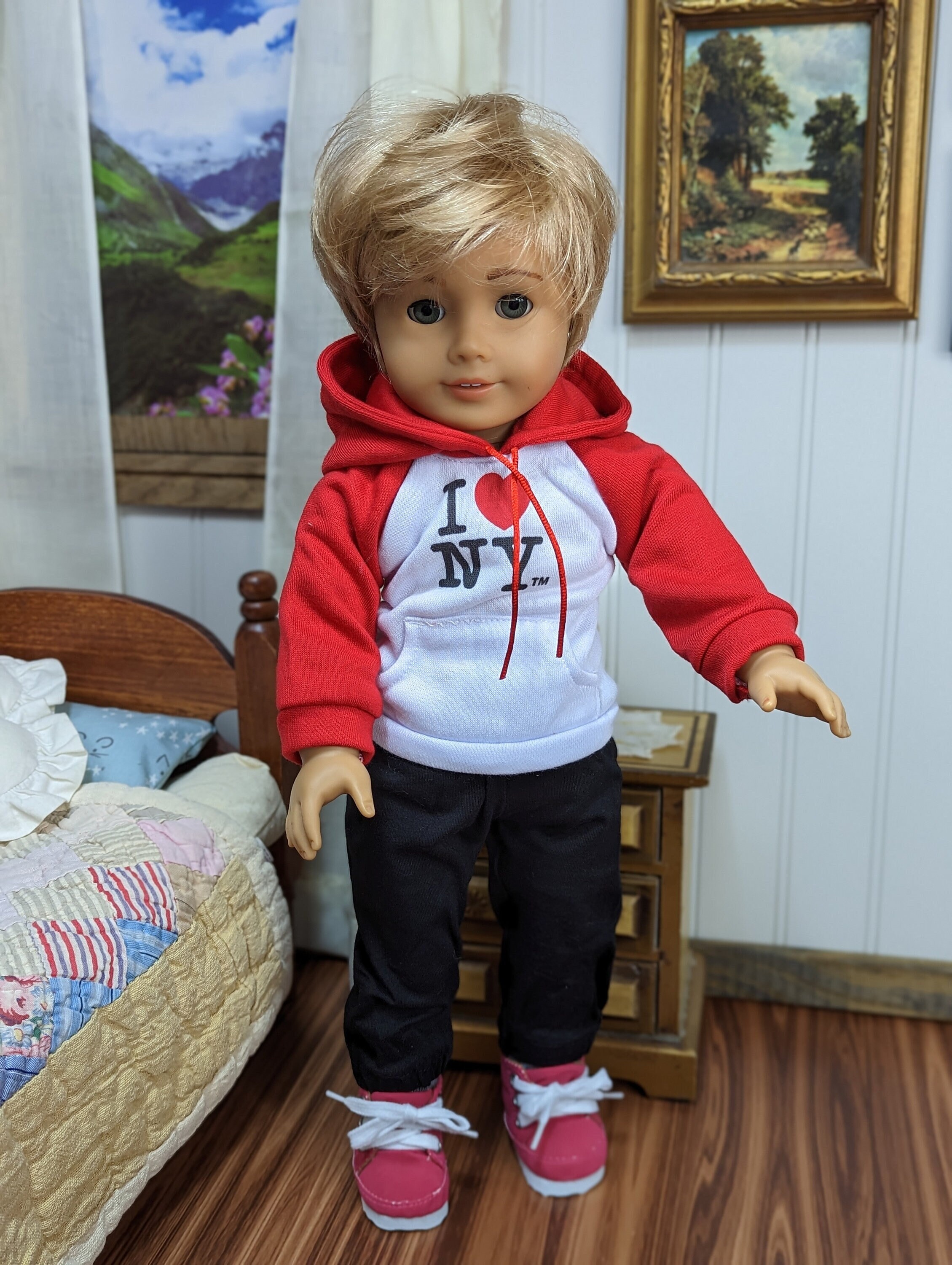 NEW One of a Kind Boy 18 Inch Doll Kieran Unique Male AG Doll Pre-loved ...