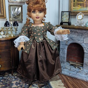 Handmade 18" Doll Colonial Dress: Floral Jacket, Satin Petticoat - Etsy