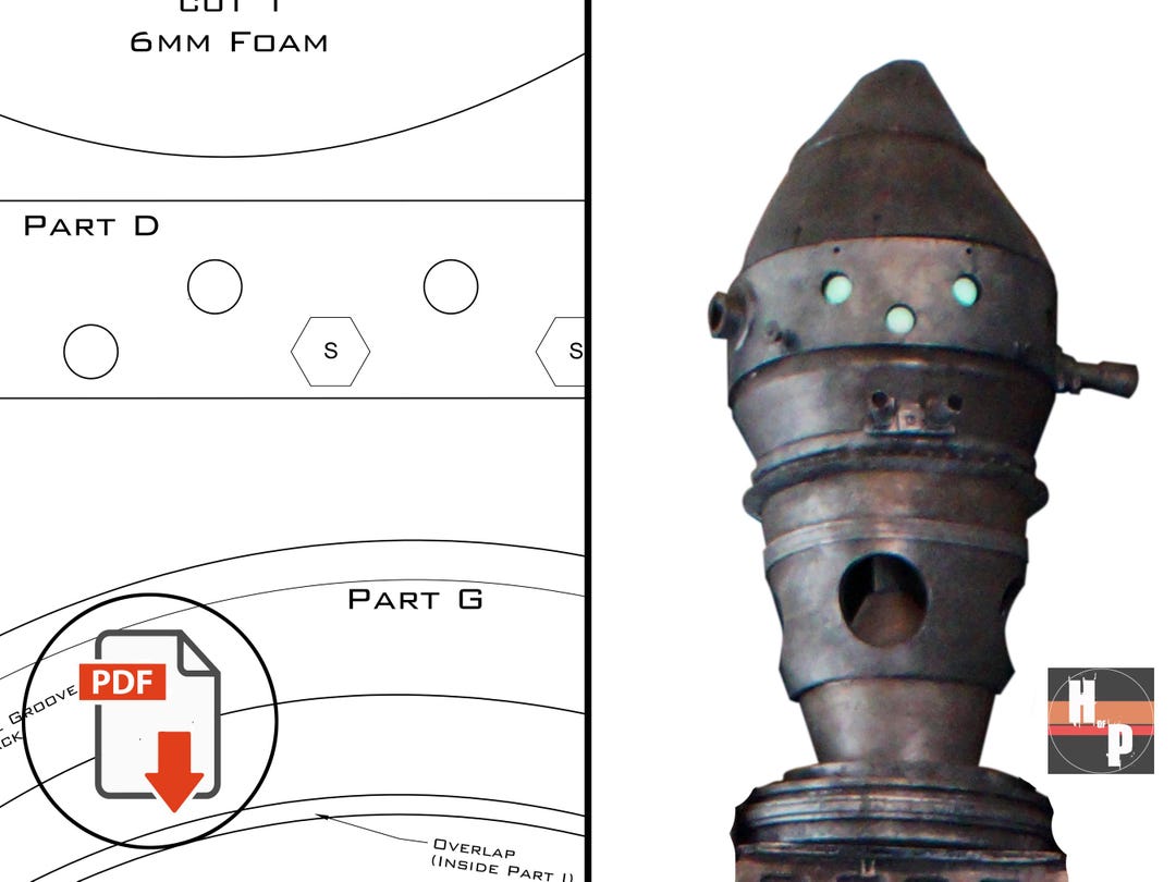 IG-12 Droid Head Template: Life-size EVA Foam Pattern (PDF) - Etsy