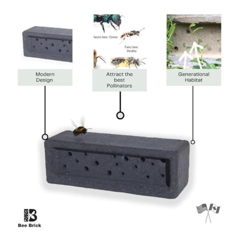 Bee Brick - A Home for Solitary Bees in Your Pollinator Garden - Etsy ...