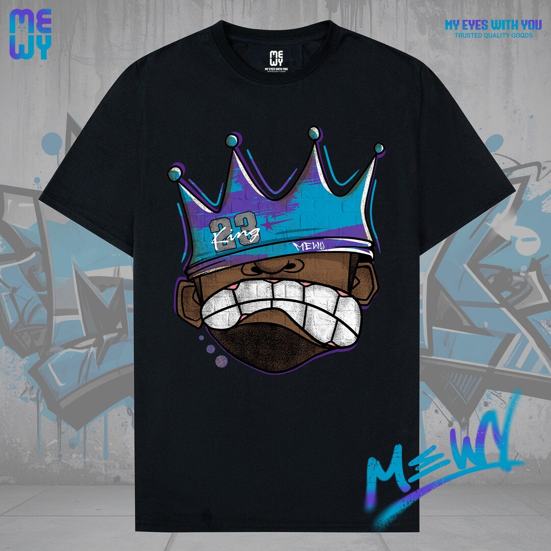 Retro Aqua 8s Matching Shirt: Graffiti Basketball King Graphic Tee - Etsy