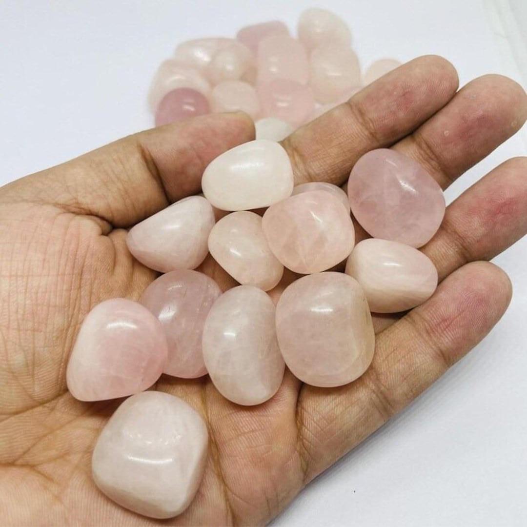 Handmade Rose Quartz Tumbled Stones – Healing Crystals for Love, Self ...