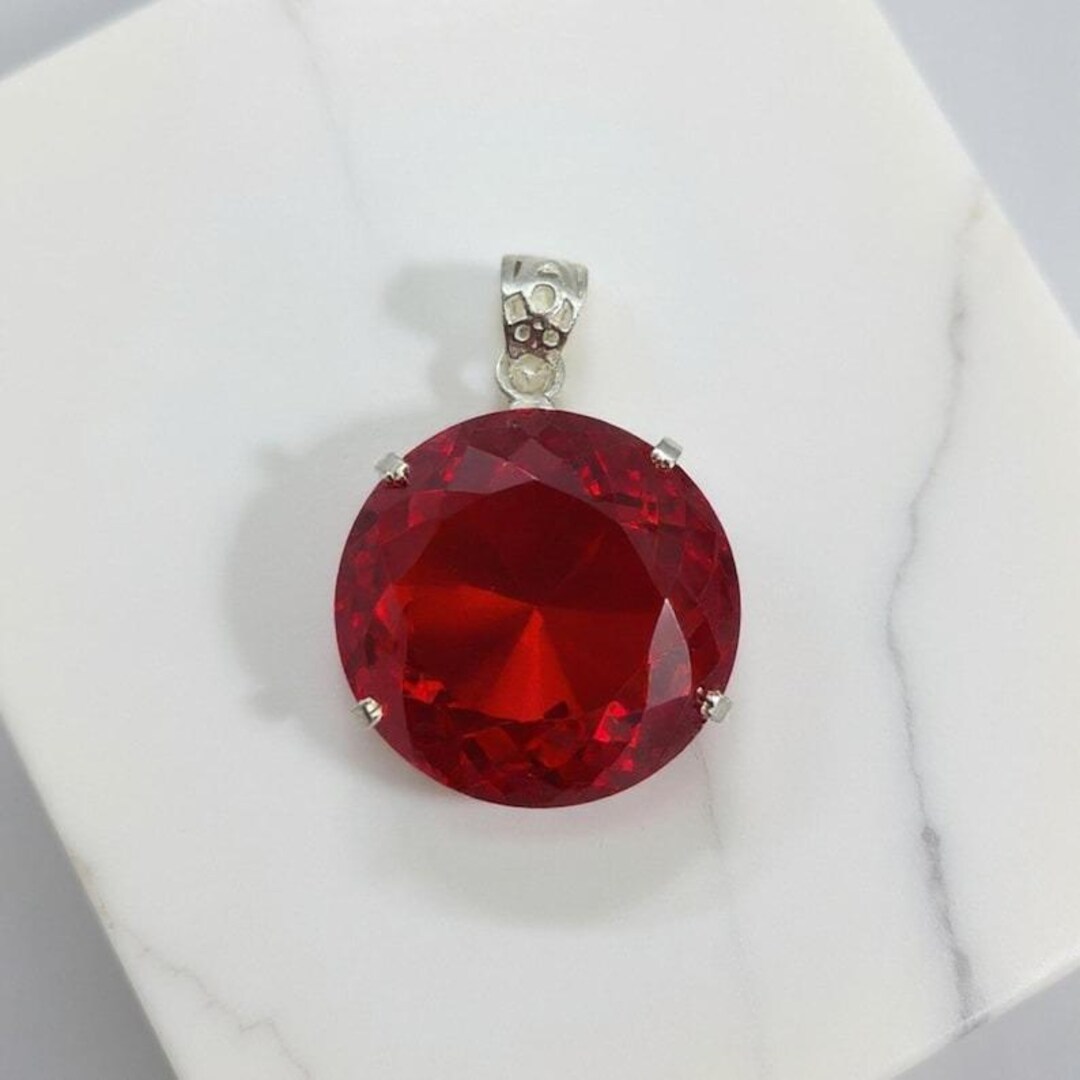 Handmade Burmese Ruby Pendant Necklace | Sterling Silver, Healing ...