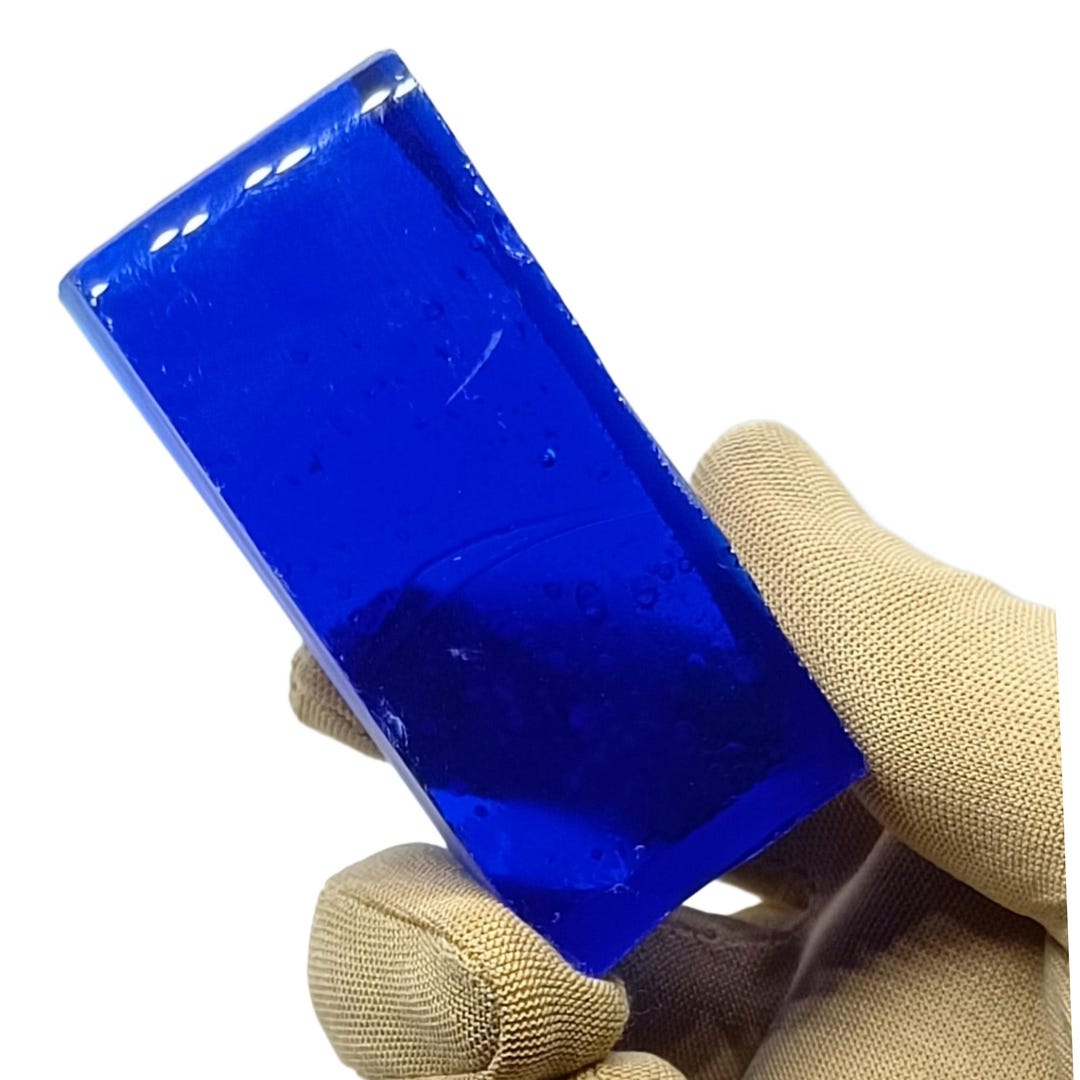 Lab Grown Blue Sapphire Slice | Raw Synthetic Crystal for Jewelry ...