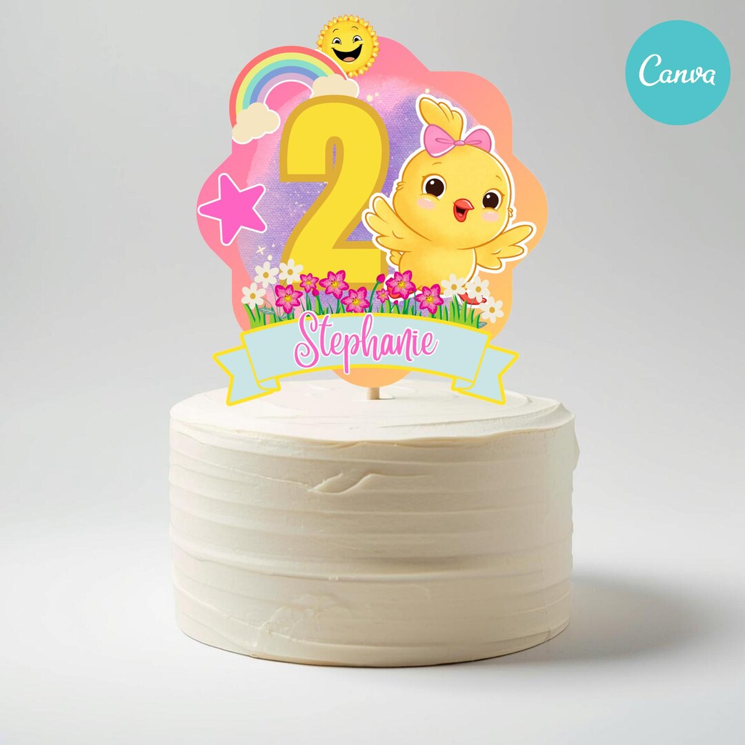 Cake Topper Canticos Theme Pollitos, Digital Download, Printable. - Etsy
