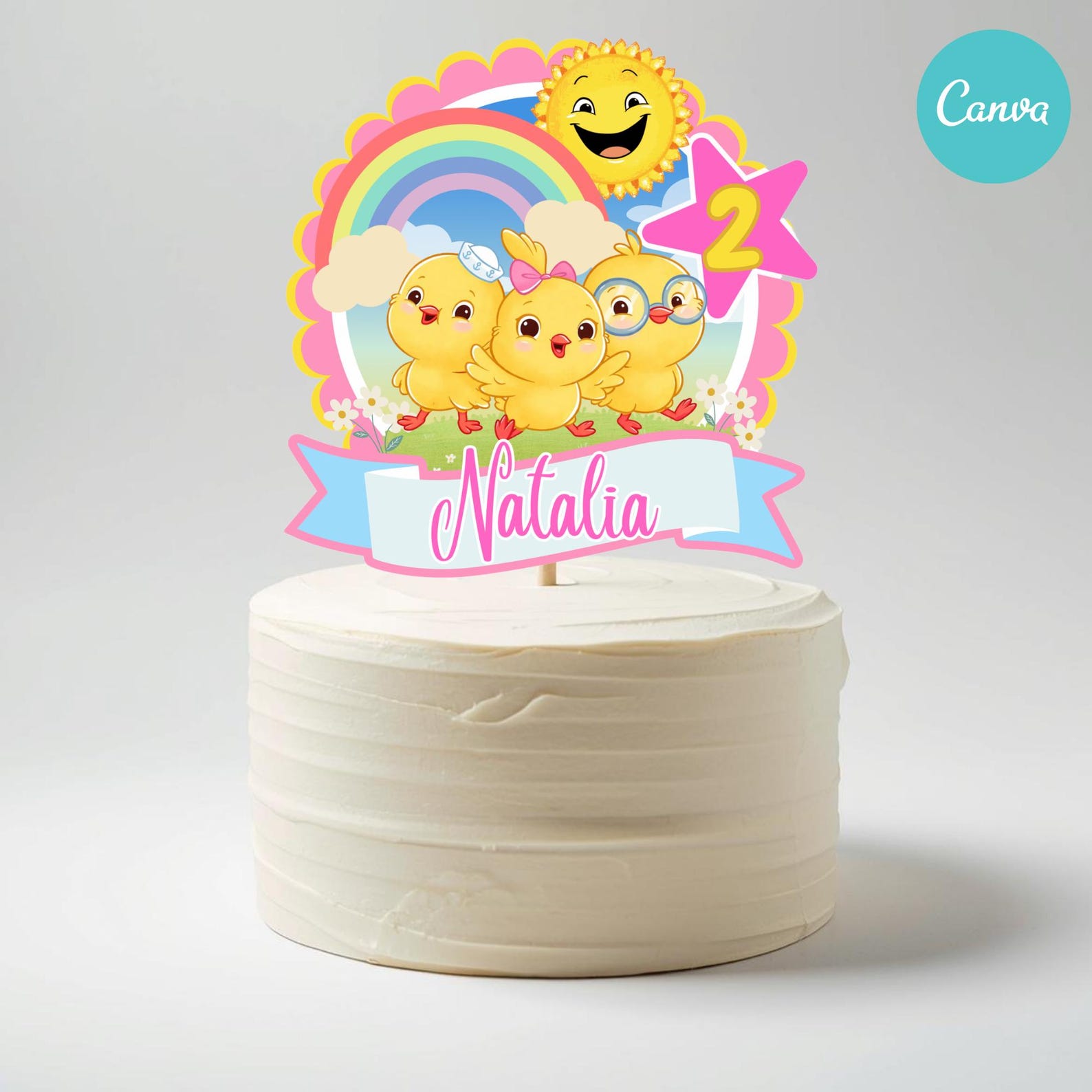 Cake Topper Canticos Theme Pollitos, Digital Download, Printable. - Etsy
