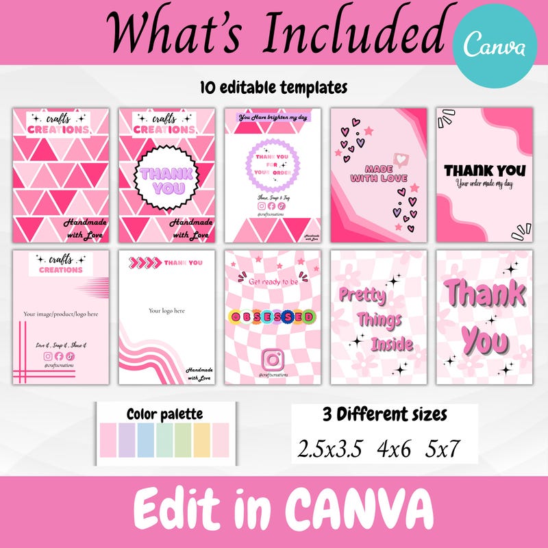 Packing Cards Template - Etsy UK