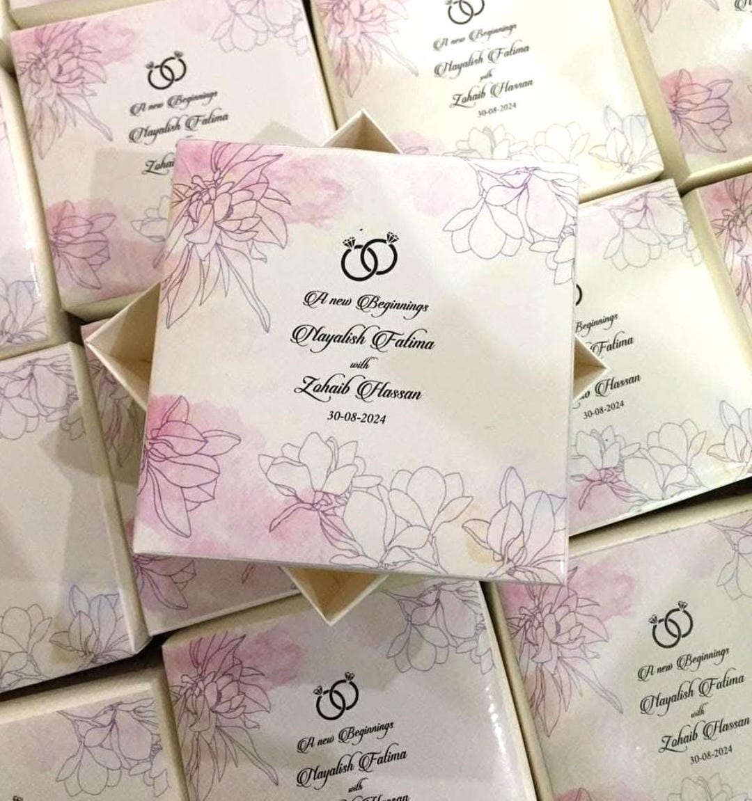 Personalized Wedding Favor Boxes | Custom Floral Gift Boxes ...