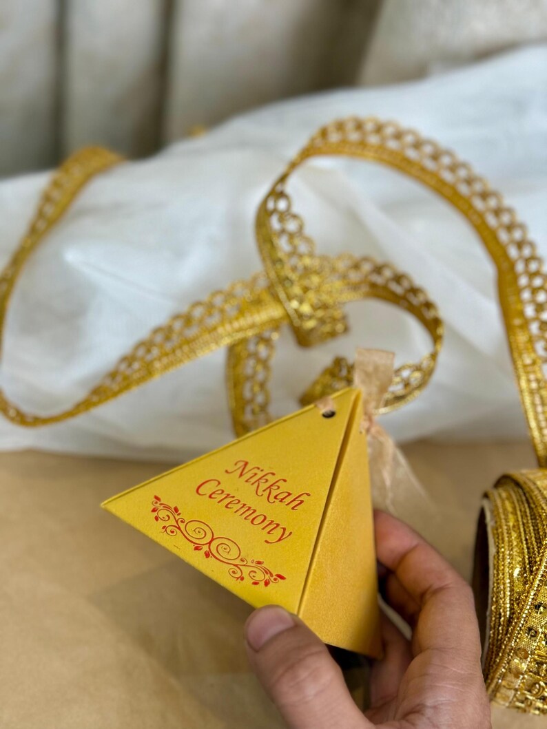 Gold Pyramid Nikkah Ceremony Favor Boxes – Islamic Wedding Gift Boxes ...
