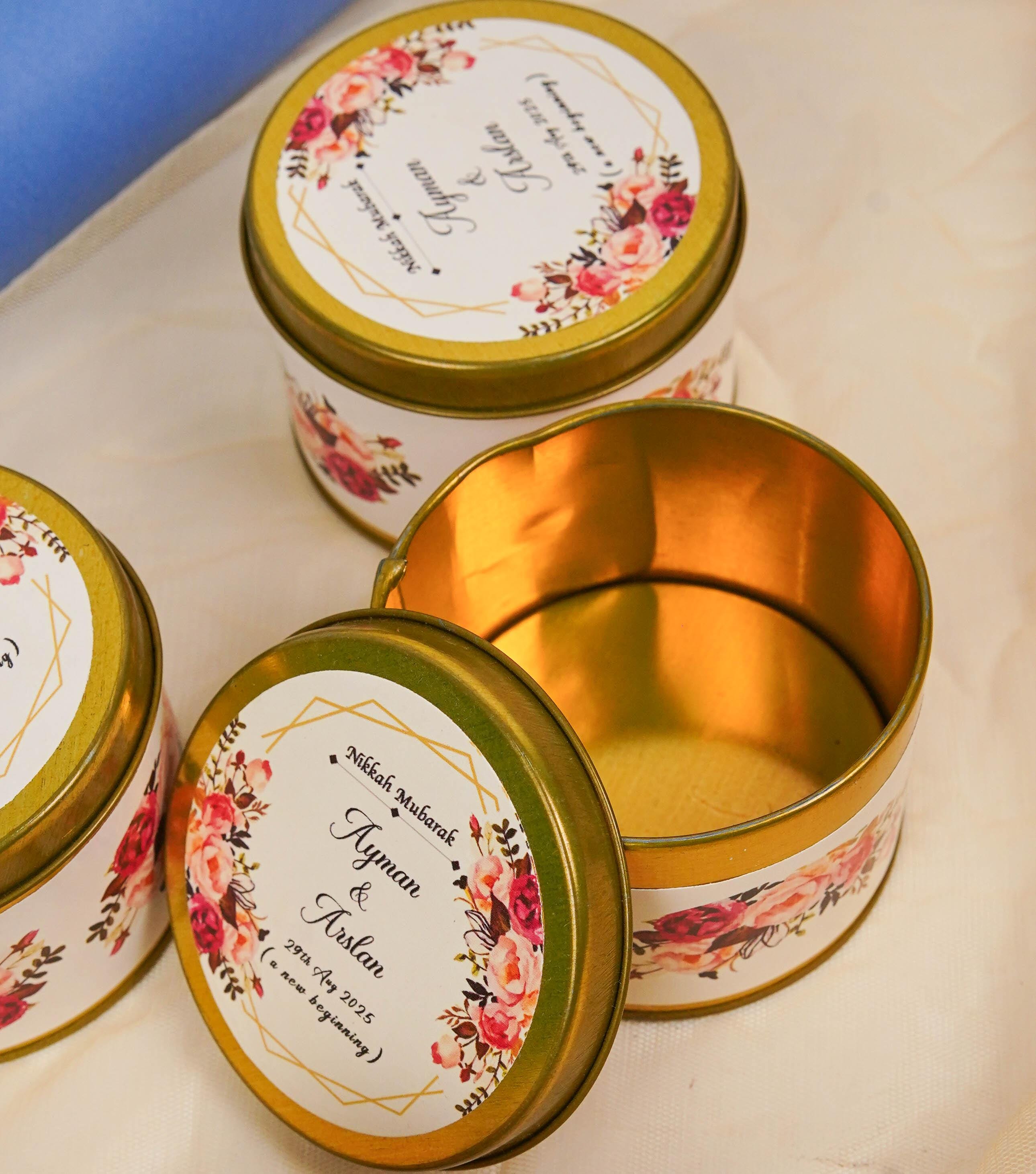 Luxury Personalized Nikah Favor Jars Custom Floral Wedding Return Gifts ...