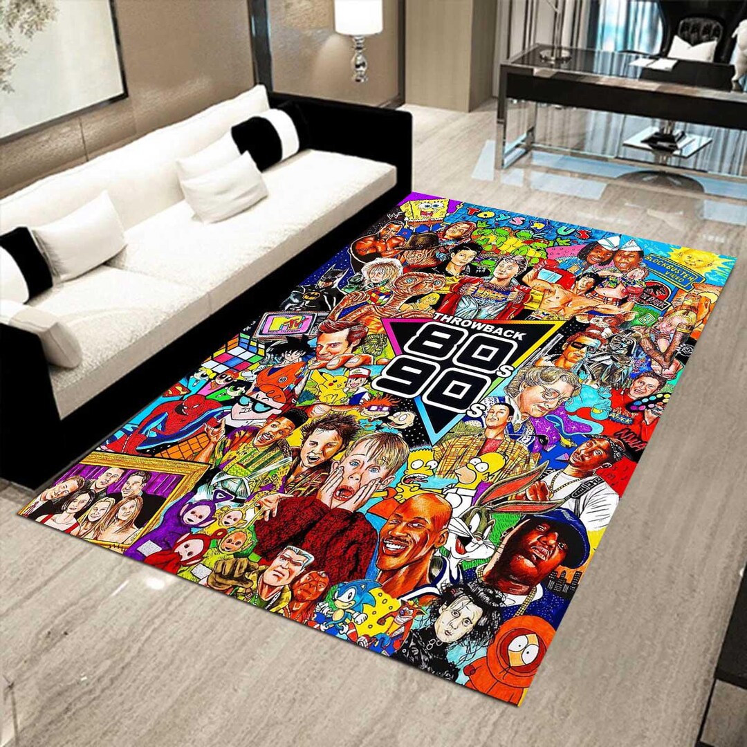 Throwback 80's and 90's Rug, Nostalgia Rug, Old Times Rug, Funny Rug ...