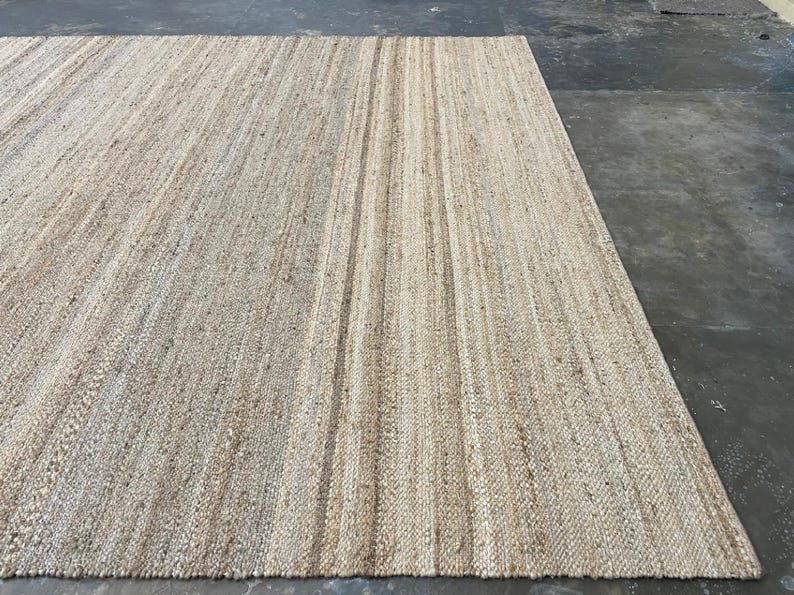 Jute Rug Handwoven, Natural Beige Textured Flatweave, Eco Friendly ...