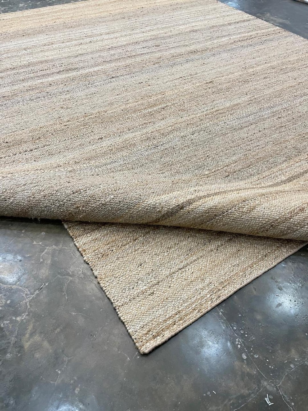 Jute Rug Handwoven, Natural Beige Textured Flatweave, Eco Friendly ...