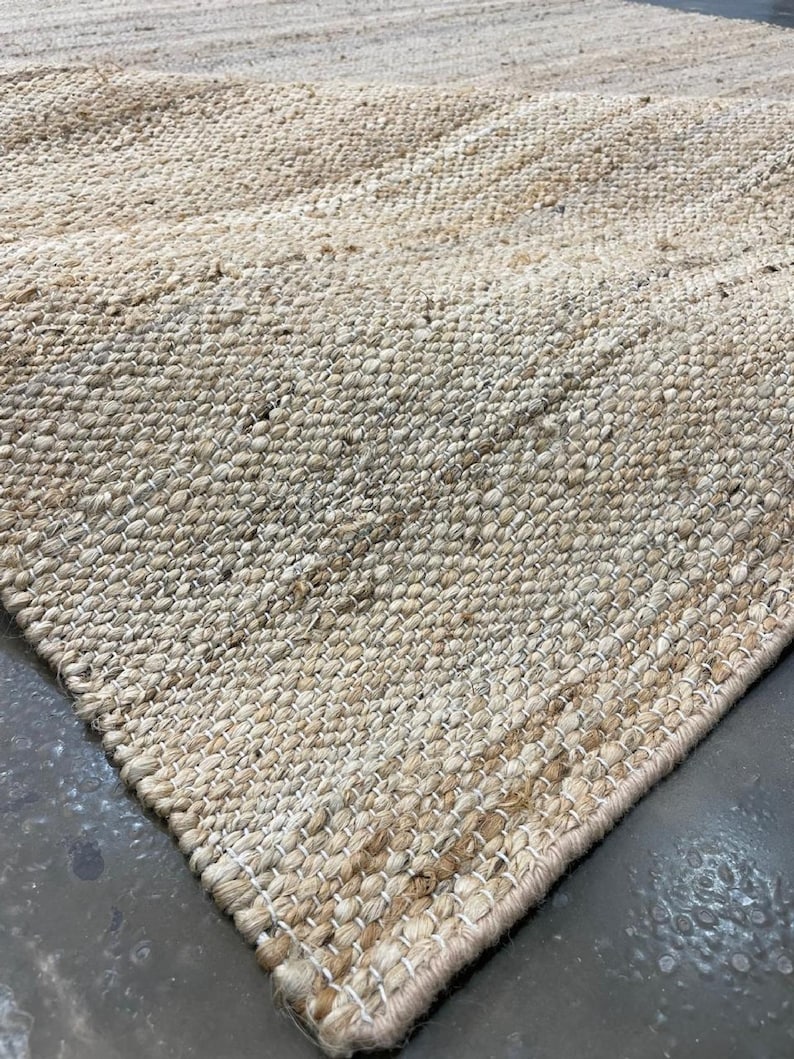 Jute Rug Handwoven, Natural Beige Textured Flatweave, Eco Friendly ...