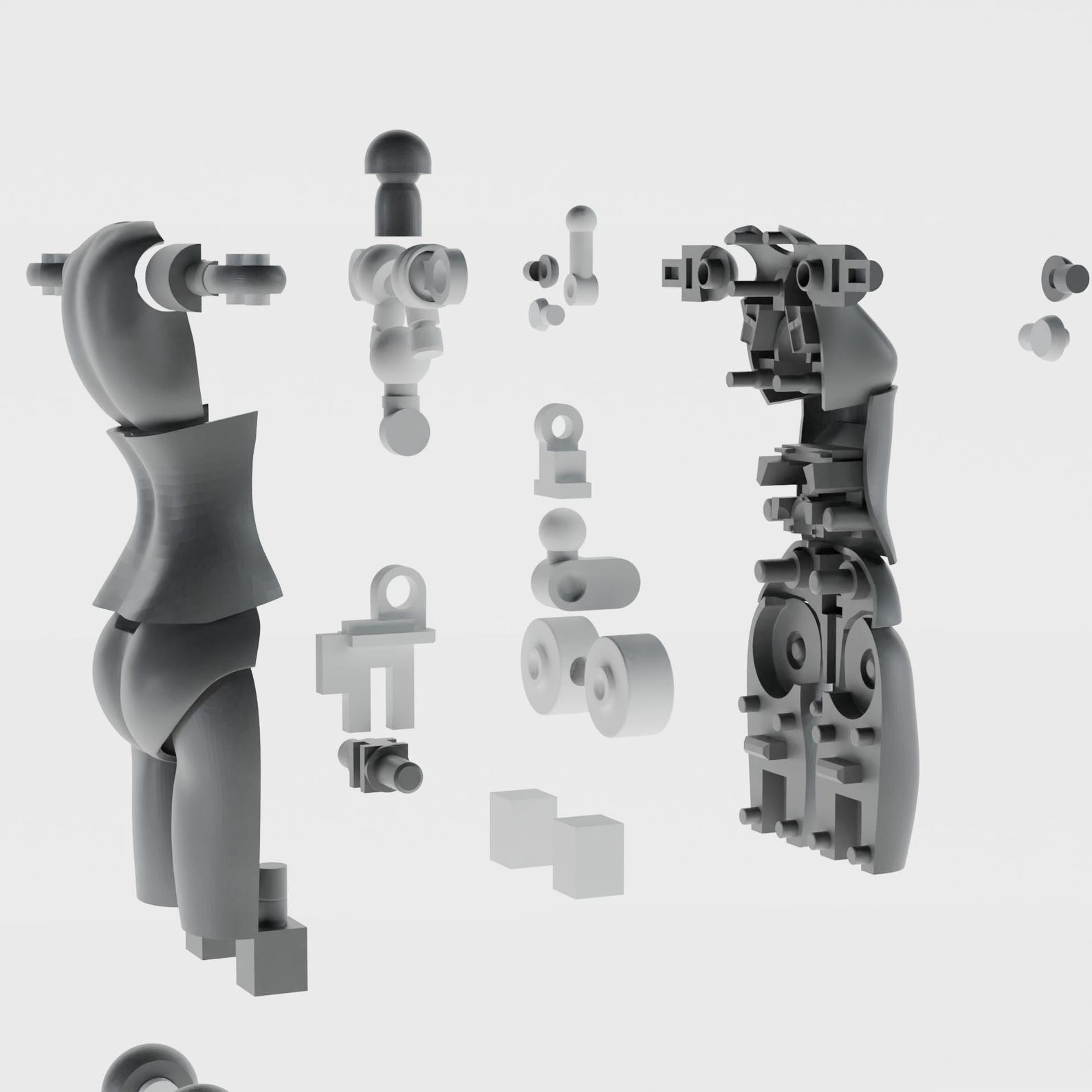 BJD Mechanical Kit - Digital STL - Ball Joint Doll Base for 3D Printing ...