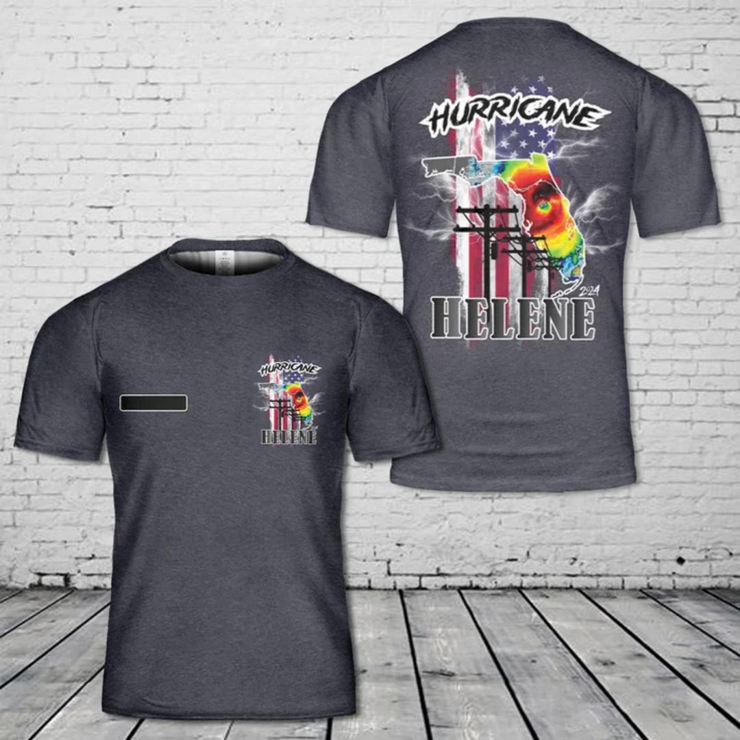 Custom Hurricane Helene Lineman T-shirt: 3D Storm Crew Tee - Etsy
