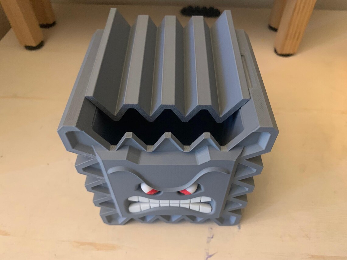 3D Printed Thwomp Storage Box – Retro Mario-inspired Secret Compartment ...