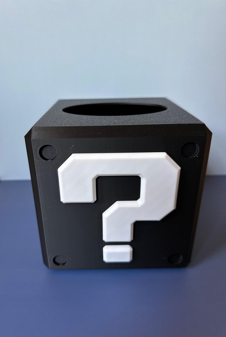 Mario Question Block Tissue Box Cover – 3D Printed Nintendo Decor – Fun ...