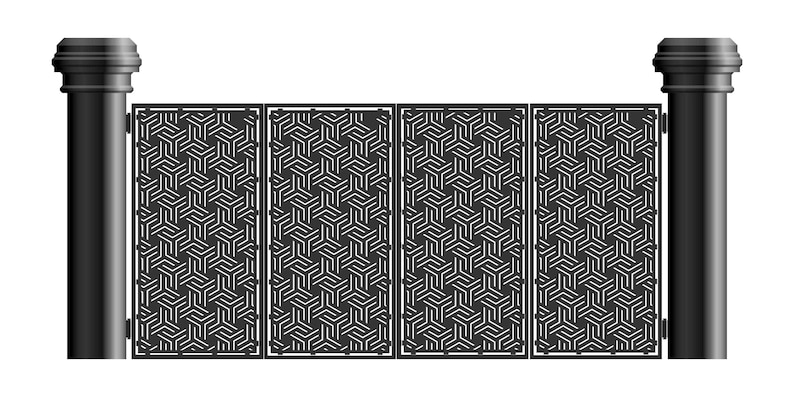 Hexagon Pattern Metal Gate | Laser Cut Interlocking Privacy Gate Panel ...