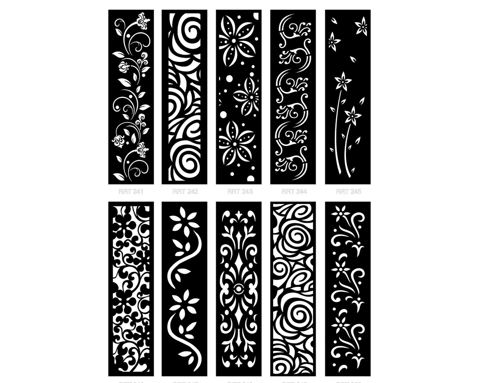 Vertical DXF Panel Files | Laser Cut Screen | CNC Plasma Art | Floral ...