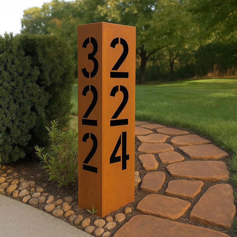 Corten Address Sign - Etsy