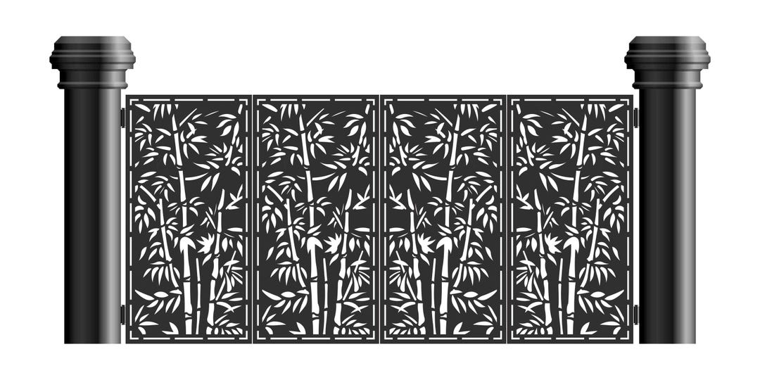Bamboo Fence Panel | DXF Cut File Design | Laser Cut Bamboo Art ...