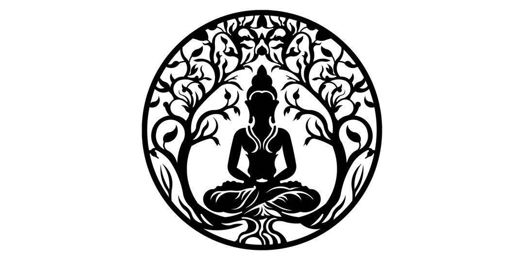 Buddha DXF File | Meditation Silhouette Cut File | Tree of Life Mandala ...