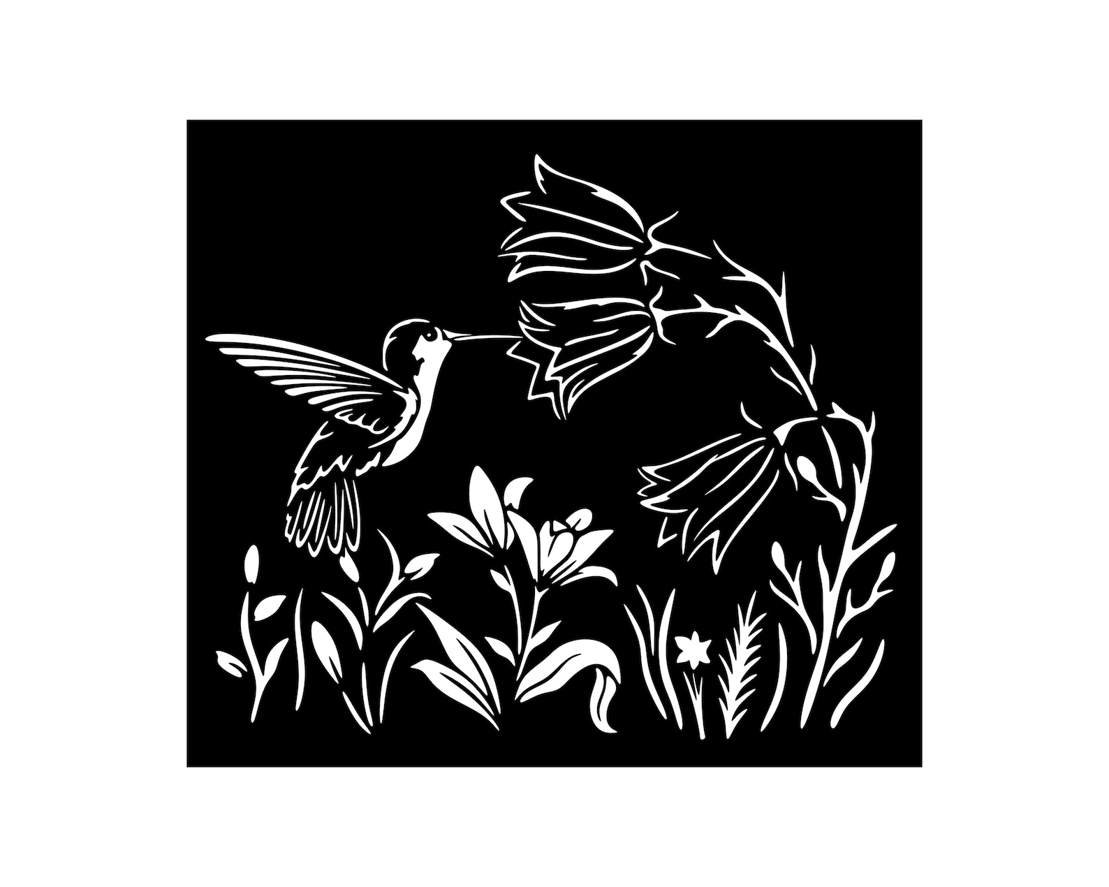 Hummingbird DXF File | Floral Vector Art | Bird & Flower Silhouette ...