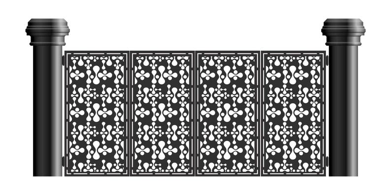 Modern Bubble Fence Panel DXF | CNC Abstract Grill Design SVG | Laser ...
