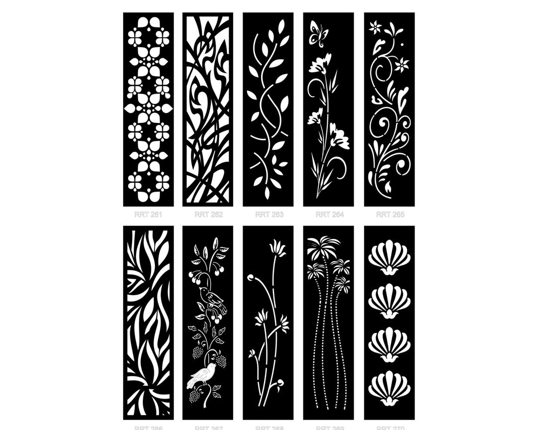Floral & Nature Vertical Panel DXF Files | CNC Laser Cut Screen - Etsy