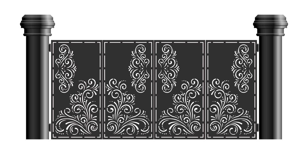 Elegant Swirl Panel DXF File | Decorative Floral Laser Cut SVG ...
