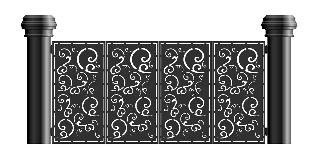 Swirl Fence Panel | Decorative Metal Screen DXF | Laser Cut SVG Design ...