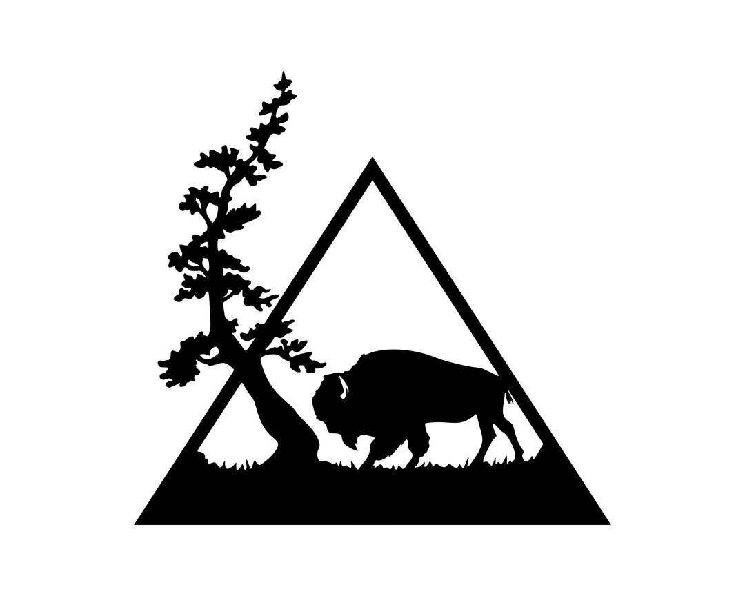 Bison Tree DXF | Geometric Triangle Landscape | Wildlife Silhouette ...