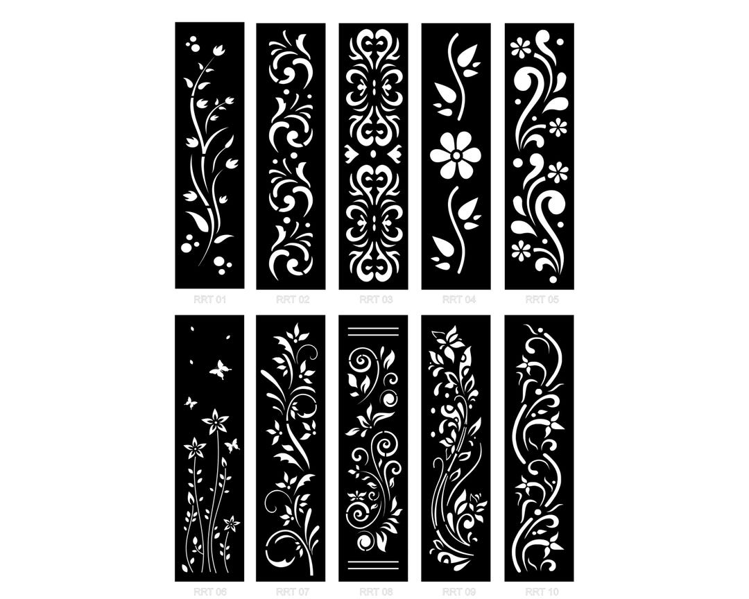 Vertical Floral Panel DXF | Laser Cut Screen File | CNC Plasma Art ...