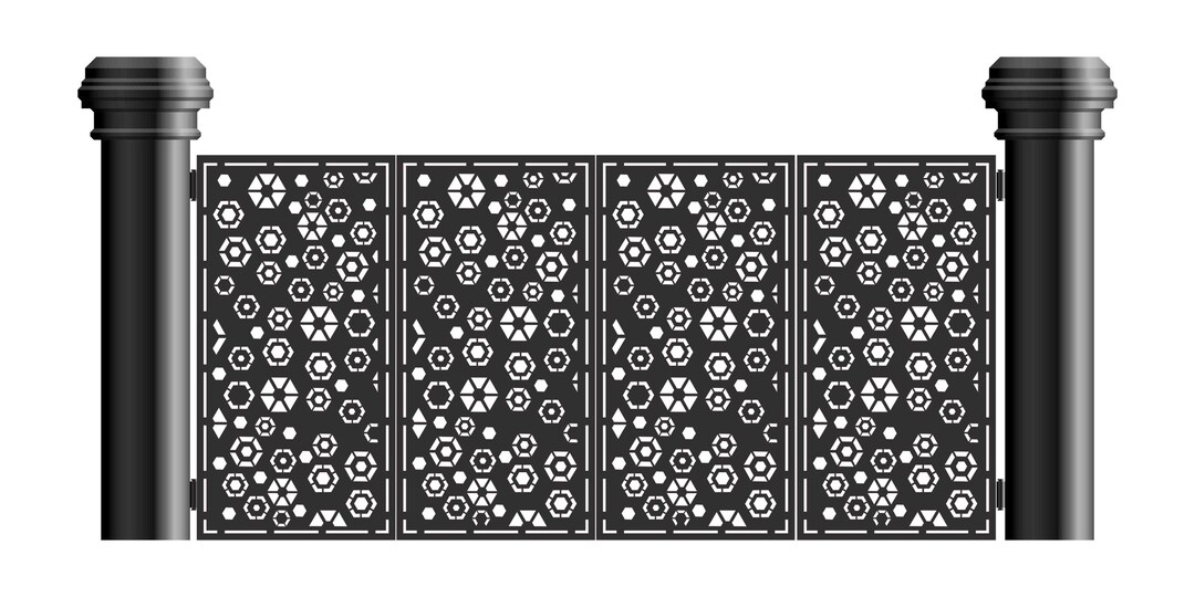 Hex Star Panel | Laser Cut | CNC Wall Art | Metal Screen SVG ...
