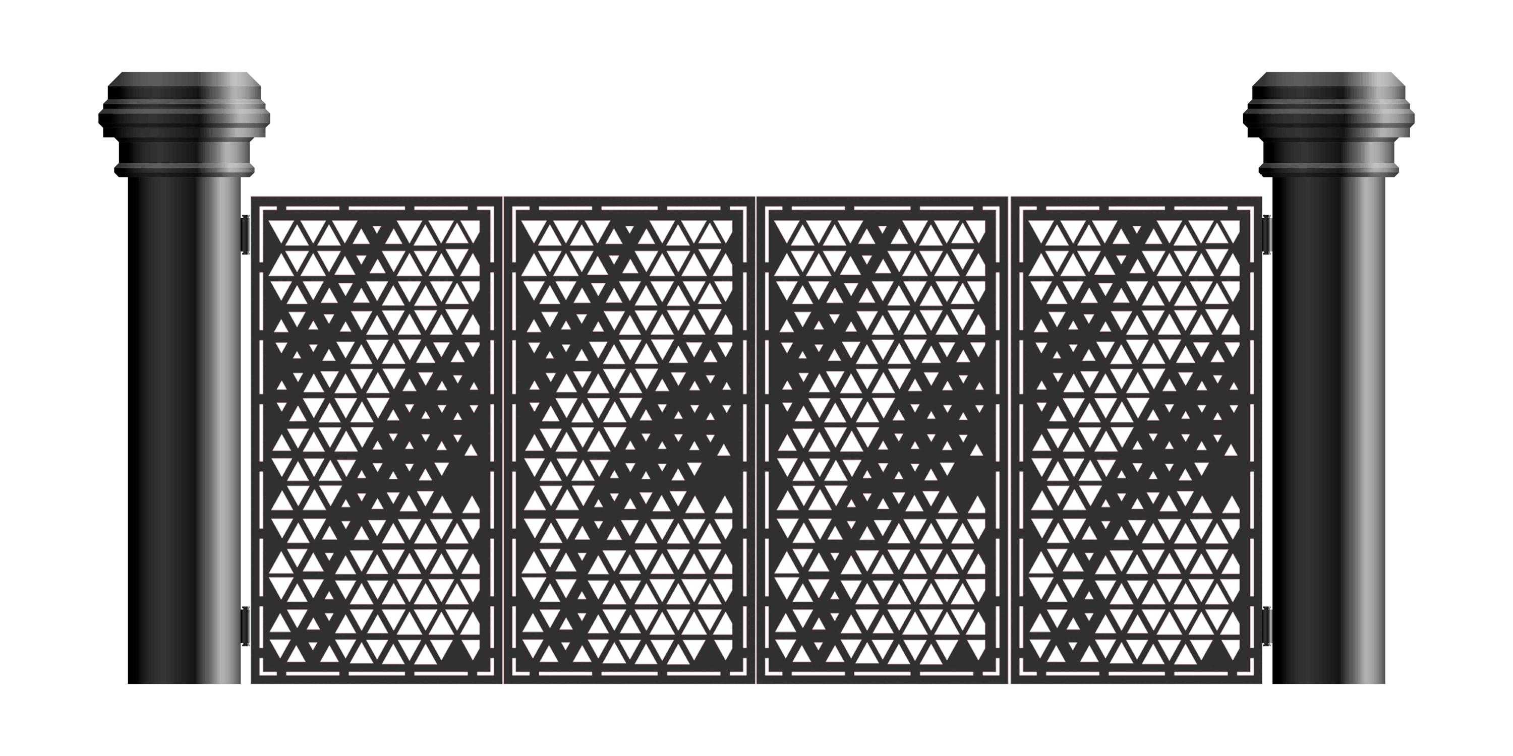 Triangle Grid DXF | Modern Fence Panel SVG | Geometric Gate Screen ...