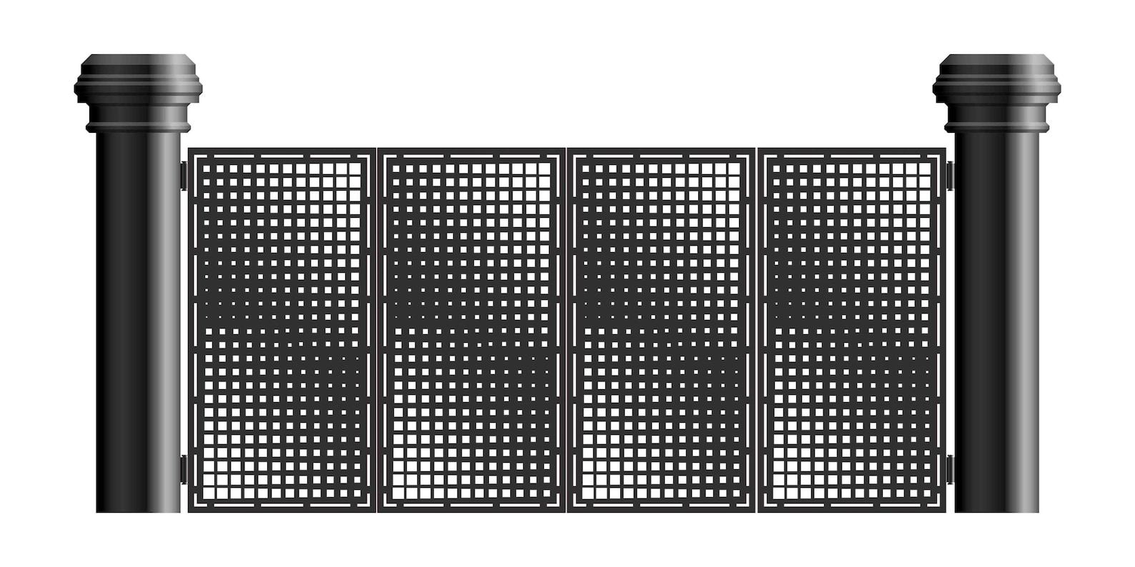 Square Grid DXF Gate | Modern Laser Cut Panel | Metal Privacy Gate Art ...