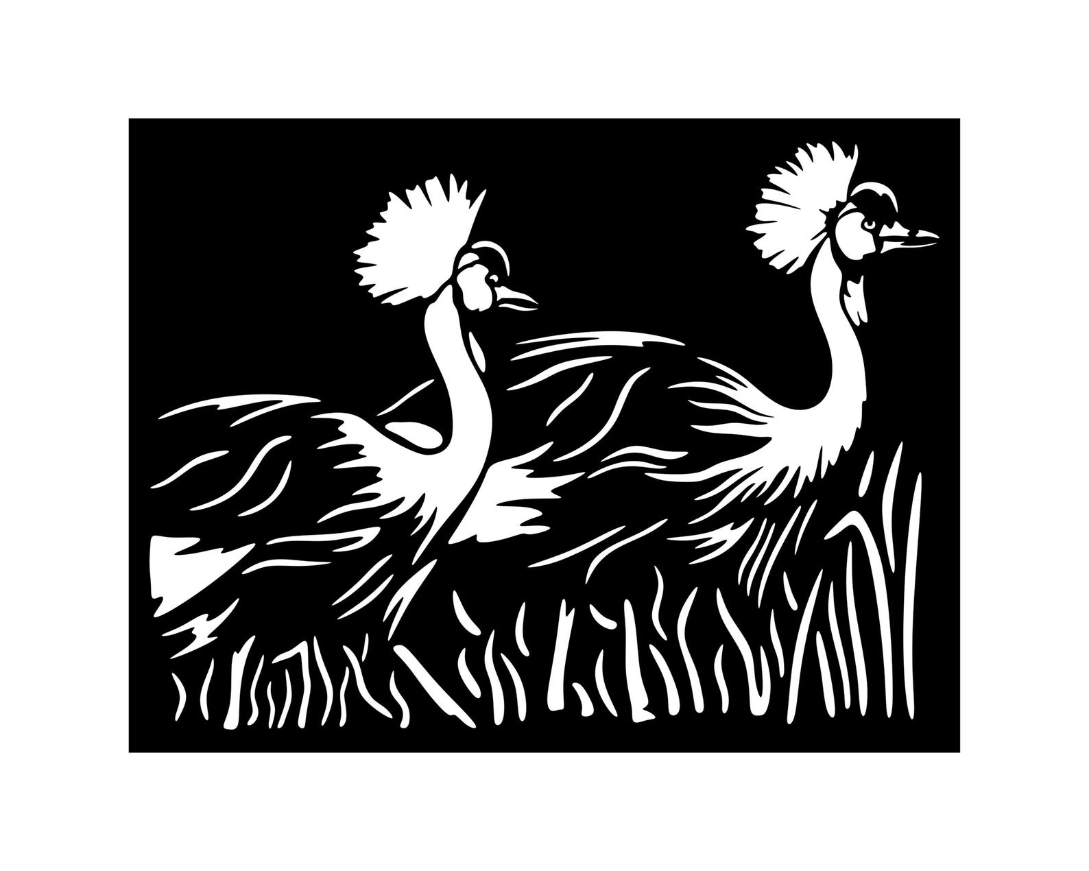 Elegant Crane DXF | Majestic Bird Silhouette | African Wildlife Cut ...