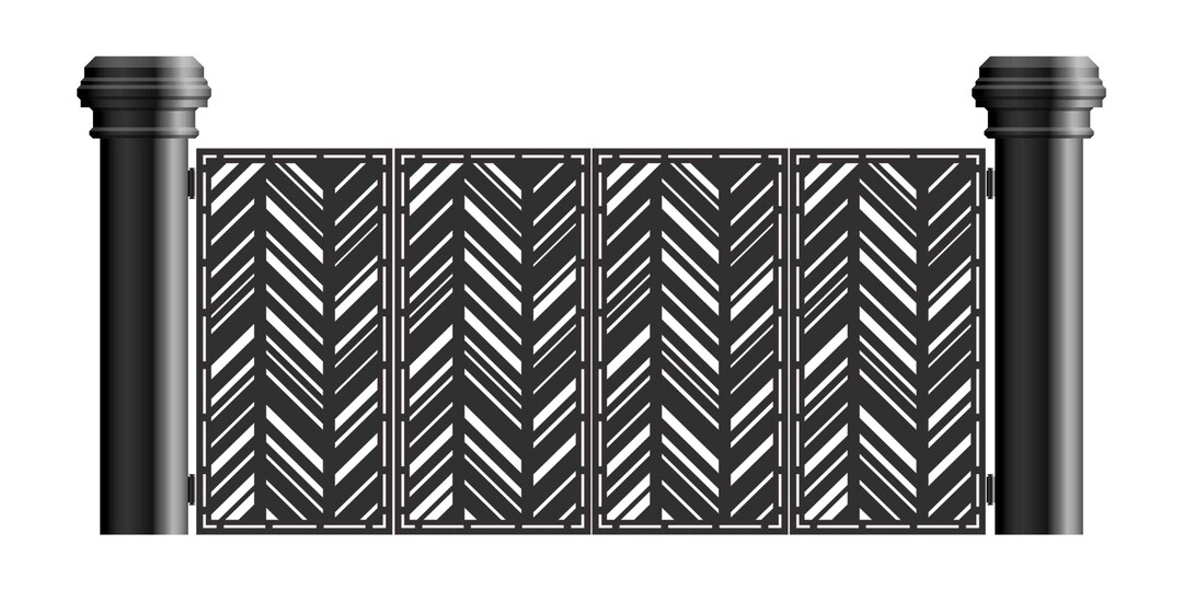 Chevron DXF Panel | Modern Screen | Geometric Fence Art | CNC Cut File ...