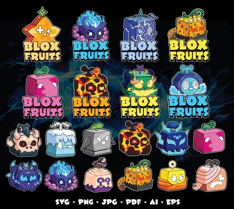 128 Roblox Blox Fruits SVG Bundle (digital Download) - Gaming Clipart ...