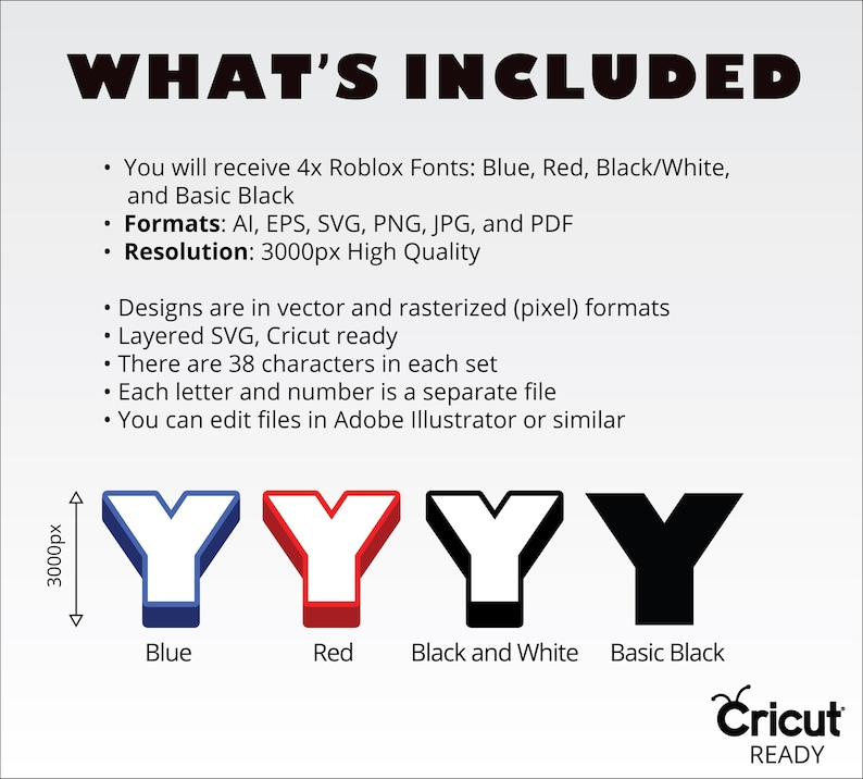 4 Roblox Font Bundles: SVG Alphabets (digital Download) for ...