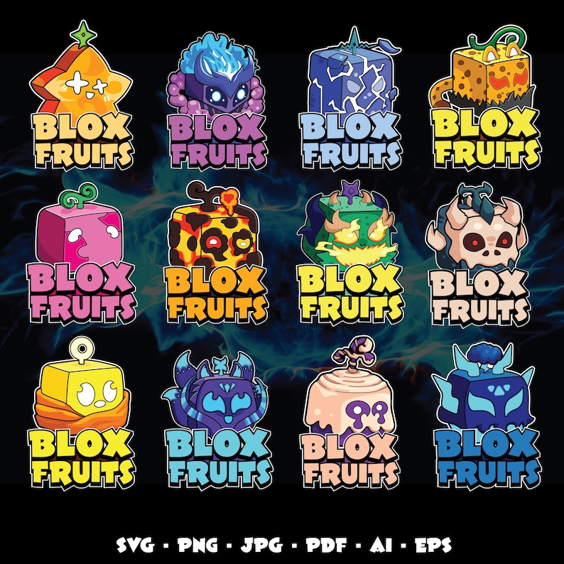 128 Roblox Blox Fruits SVG Bundle (digital Download) - Gaming Clipart ...