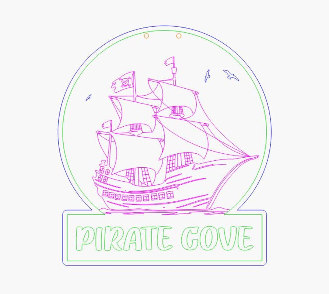 Pirate Cove Pirate Ship Sign Home or Pub Wall Art Multi Layer Stackable ...