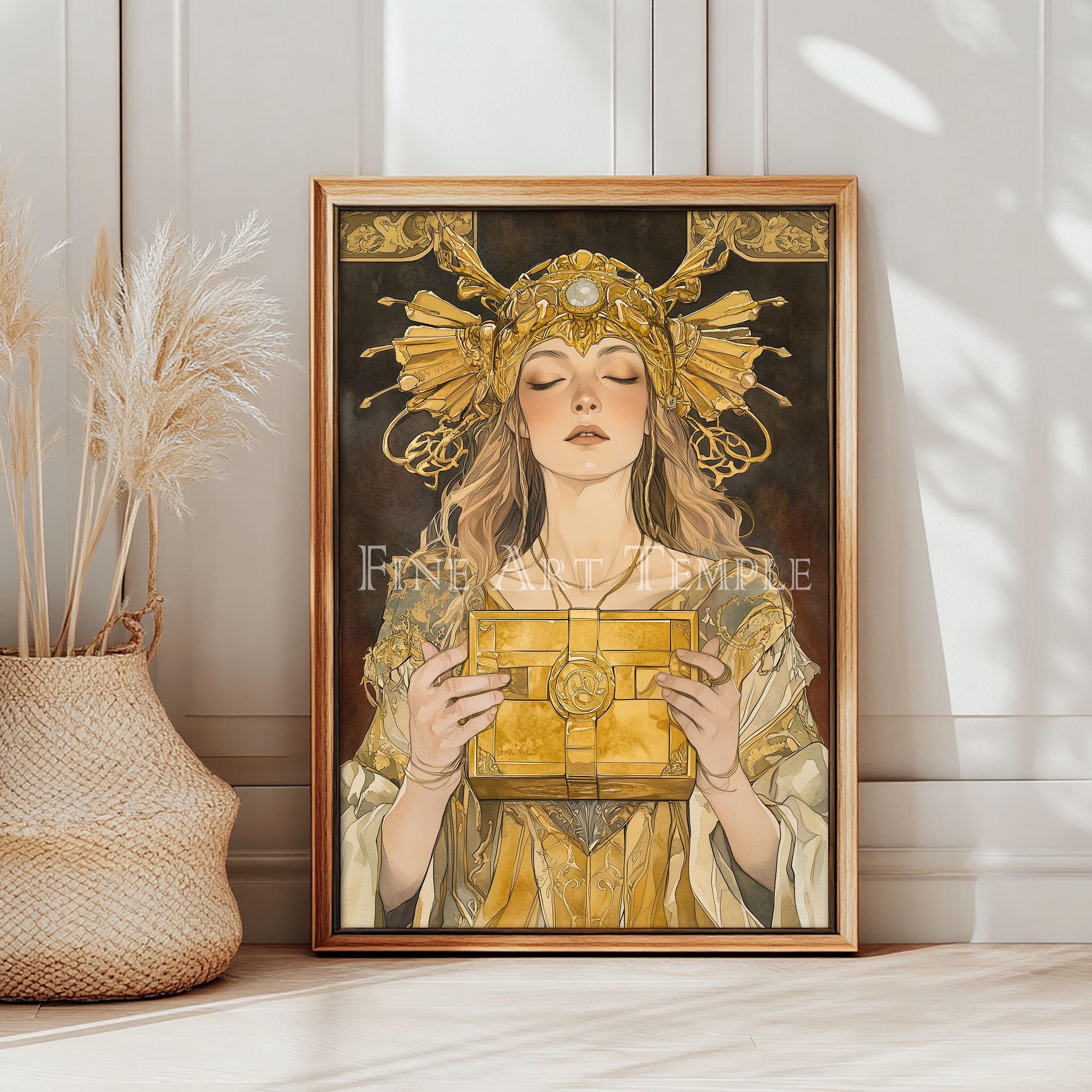 Sacred Fulla, Norse Goddess — Fine Art Print, Golden Feminine Spirit ...