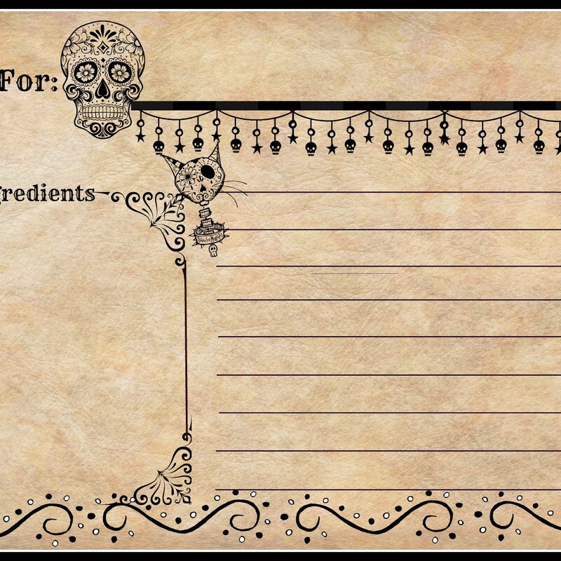 Halloween Recipe Cards - Etsy