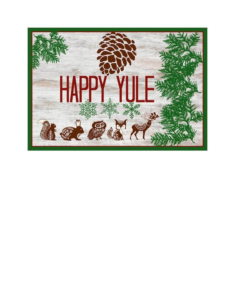 Printable Download Yule Card Kit - Etsy