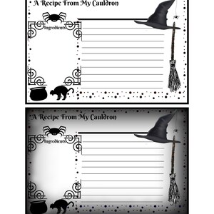 Printable Cauldron Recipe Cards - Etsy